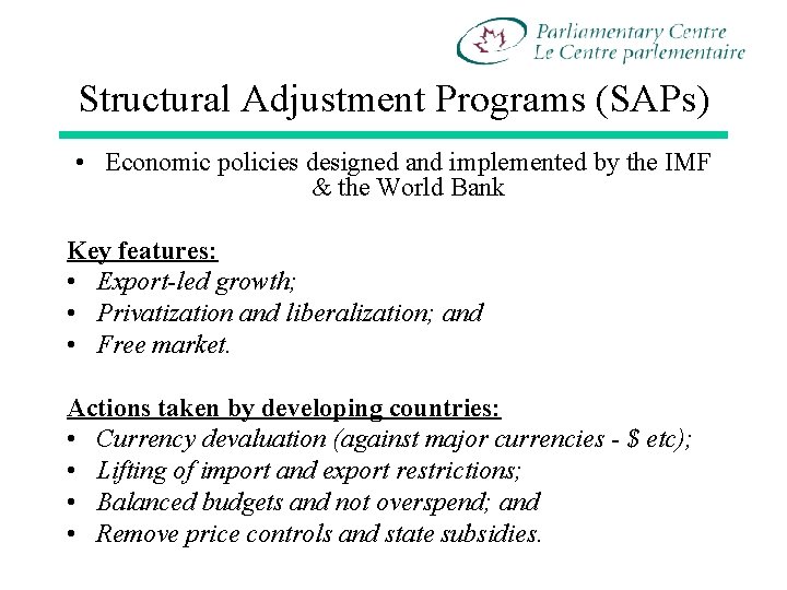 Regional Roundtable for SADC Parliamentarians Johannesburg South Africa