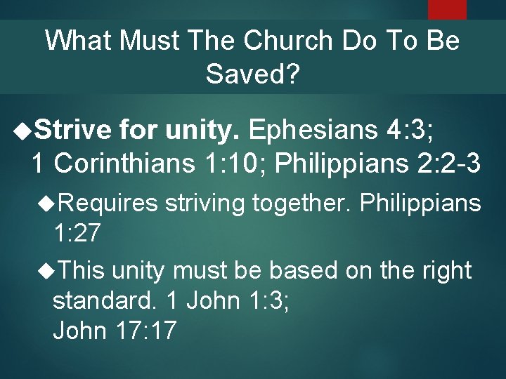 What Must The Church Do To Be Saved