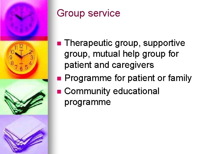 Medical Setting Social Work Services Target Group Inpatients