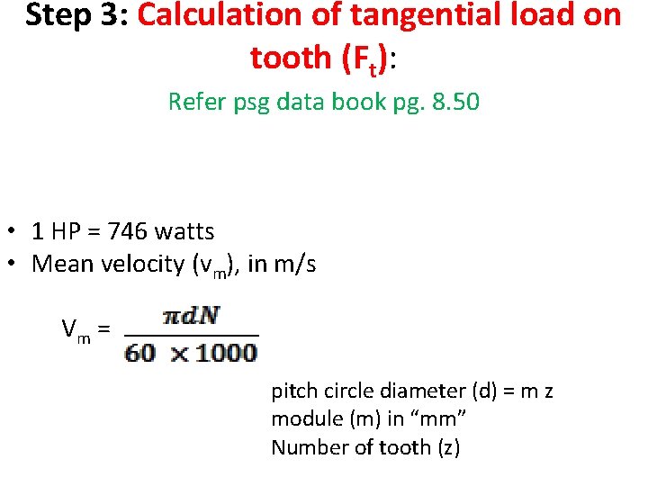 SPUR GEAR Gear design based on Lewis and