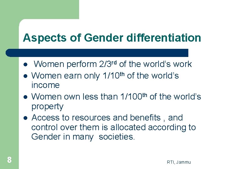 Gender Sensitization Presentation by 1 Session Overview 2