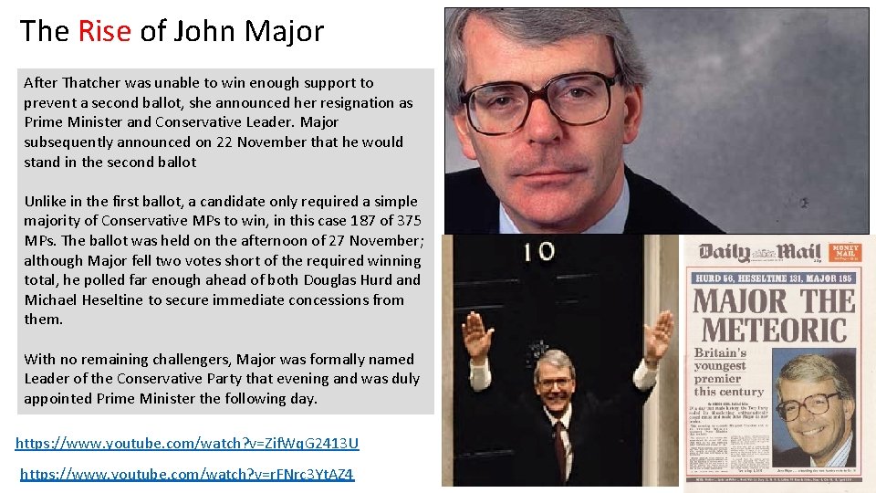 What caused the fall of Margaret Thatcher Starter