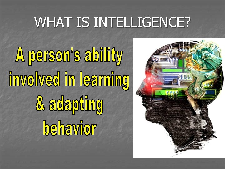 INTELLIGENCE WHAT IS INTELLIGENCE Ability vs Aptitude n