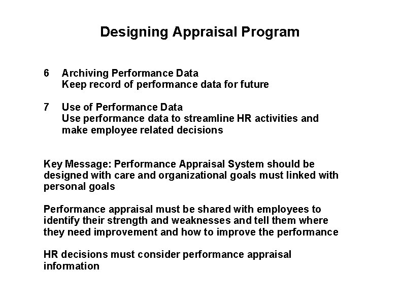 Appraising and Managing Performance Process of Performance Appraisal