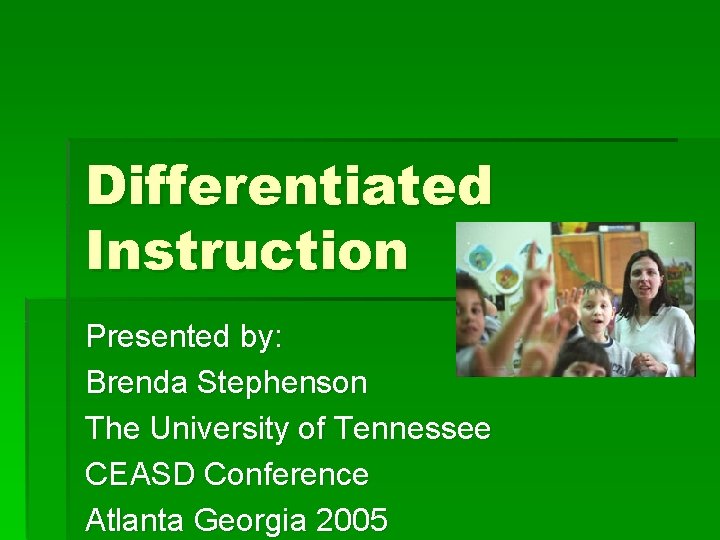 Author Brenda Stephenson The University of Tennessee Date