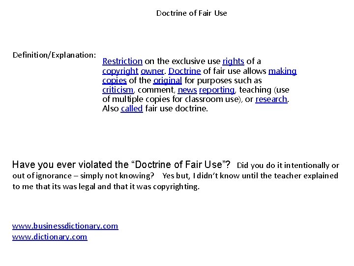 Copyright and Fair Use Guidelines By Essence L