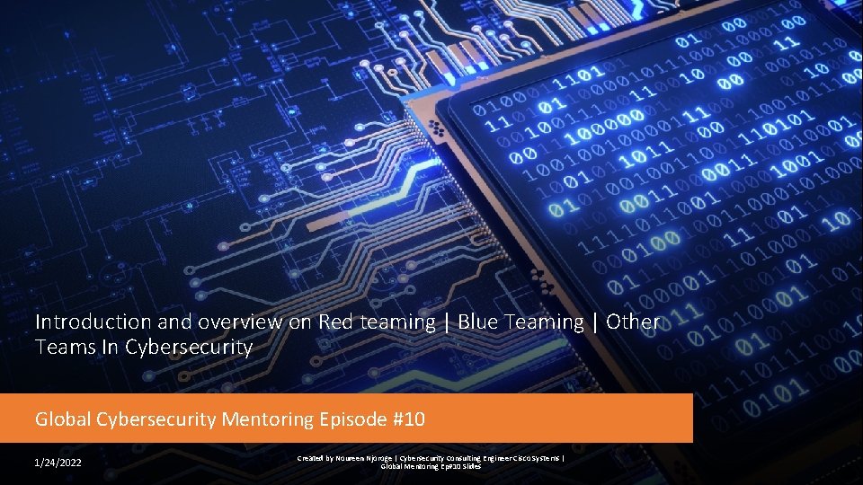 Introduction and overview on Red teaming Blue Teaming