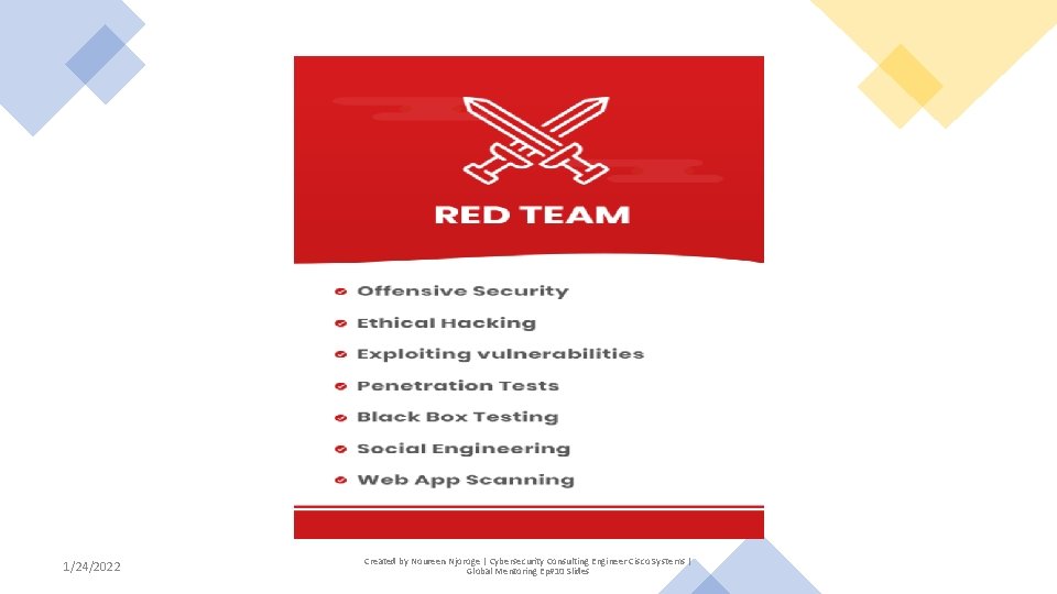 Introduction and overview on Red teaming Blue Teaming