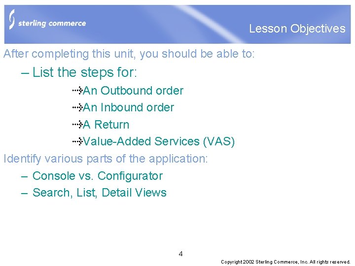 Lesson 1 ICBSR Application Overview Agenda WMS Concepts