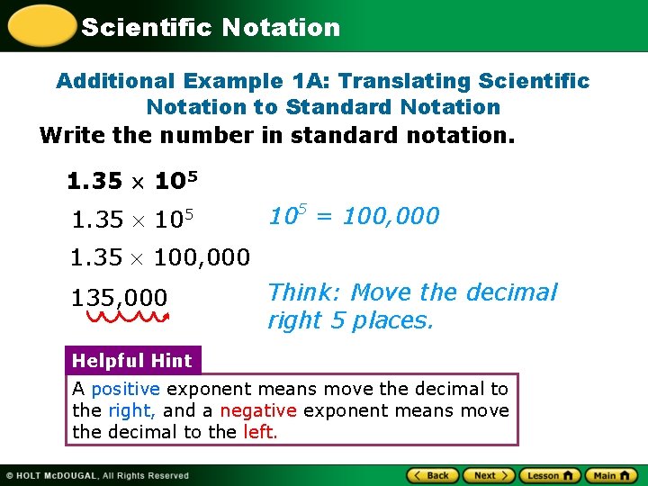 Scientific Notation Warm Up Order each set of
