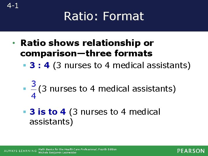 Math Basics for the Health Care Professional FOURTH