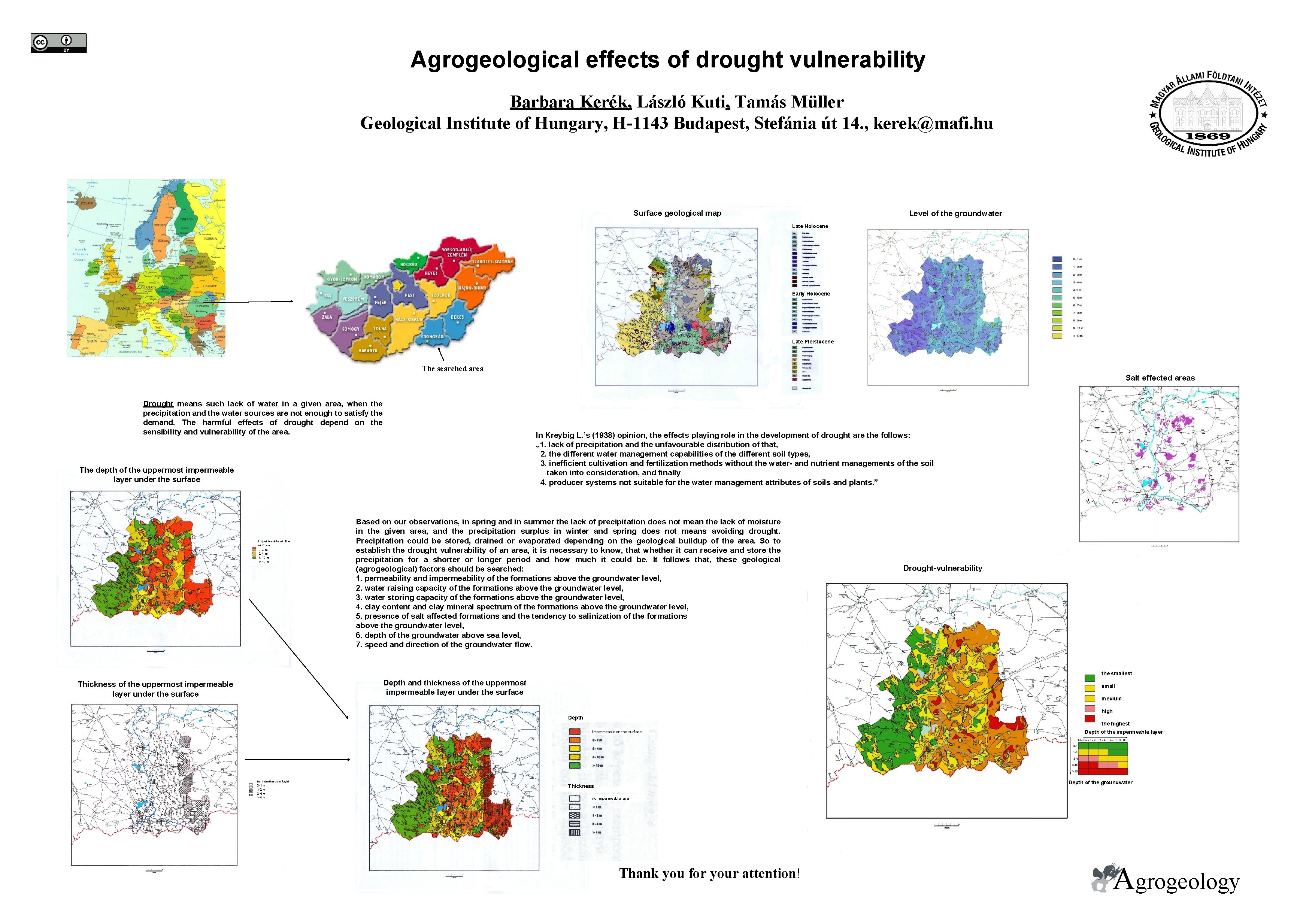 Agrogeological effects of drought vulnerability Barbara Kerk Lszl