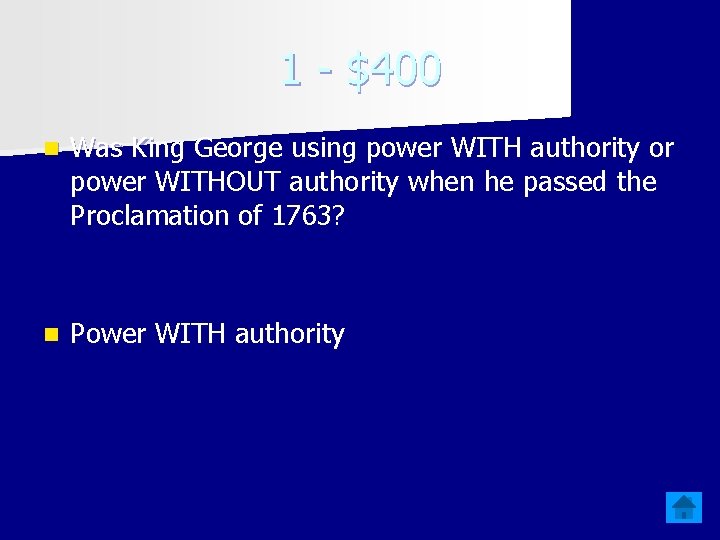 Jeopardy The French and Indian War Acts Boston
