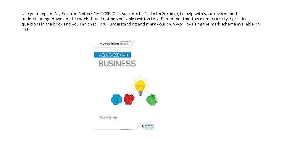 Advice to Business GCSE Students in March 2020