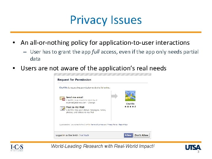 Institute for Cyber Security Preserving User Privacy from