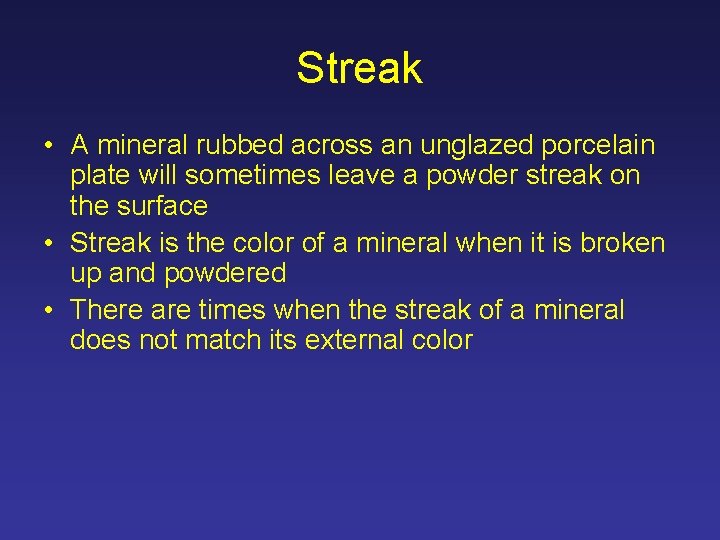 Mineral Identification Color Color is sometimes caused by