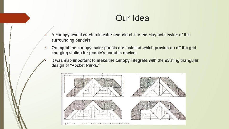 Solar and Rain Catching Canopy Urban Oasis Existing