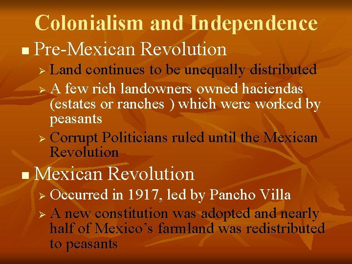 Chapter 10 A Blending of Cultures Mexico Colonialism