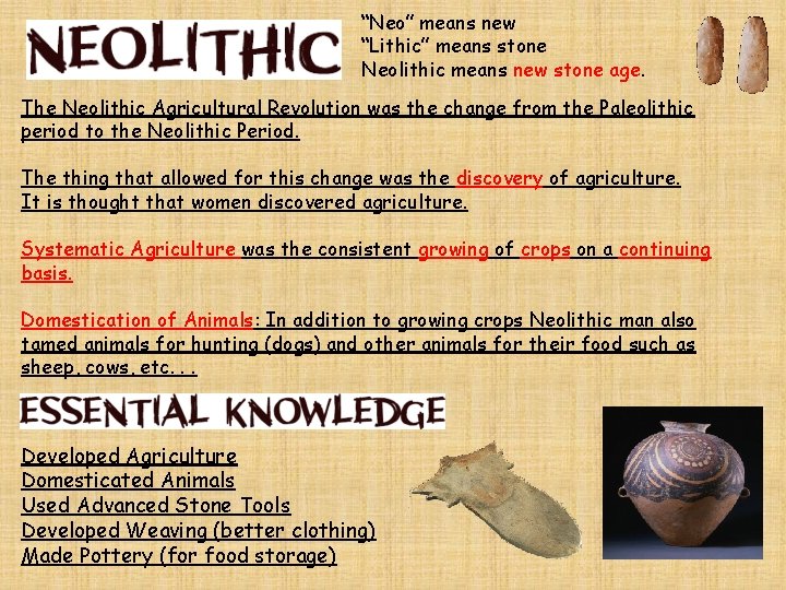 Sec 2 The Neolithic Revolution Big Idea Systematic