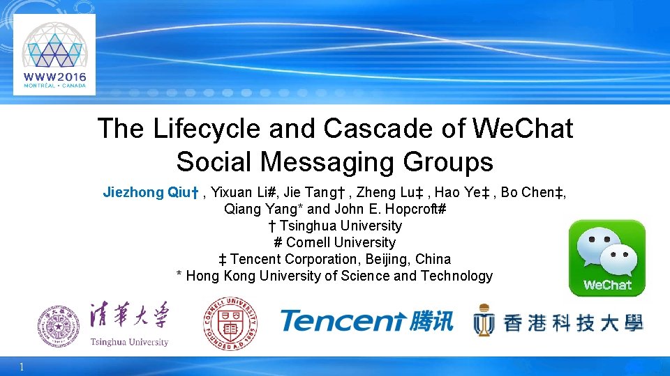 The Lifecycle and Cascade of We Chat Social