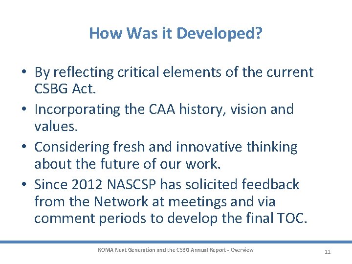 ROMA Next Generation and the CSBG Annual Report