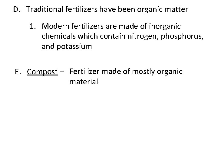 I Agriculture Soil A Basic process of farming