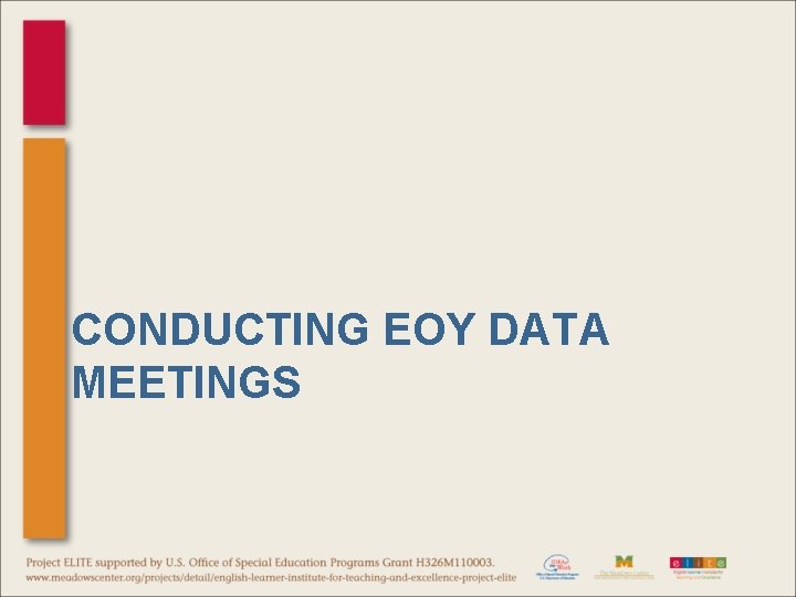 Implementing Structured Data Meetings End of Year EOY