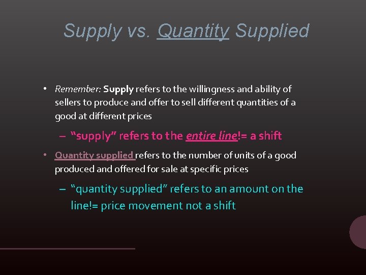 UNDERSTANDING SUPPLY What Supply Means in Economics Supply