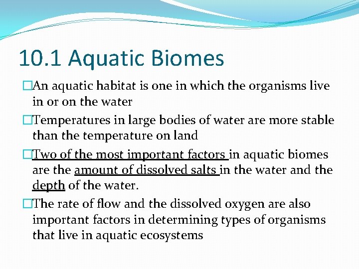 Freshwater Biomes Chapter 10 10 1 Aquatic Biomes