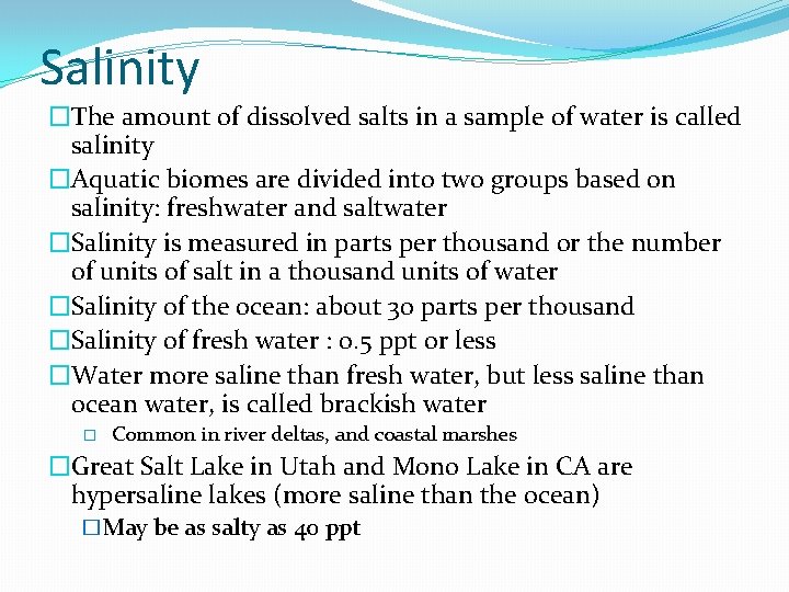 Freshwater Biomes Chapter 10 10 1 Aquatic Biomes