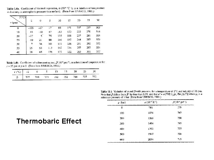 Thermobaric Effect Potential temperature In situ temperature is