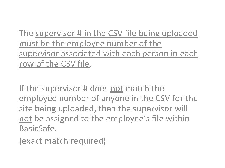 Basic Safe Enhancements Update to employee CSV file