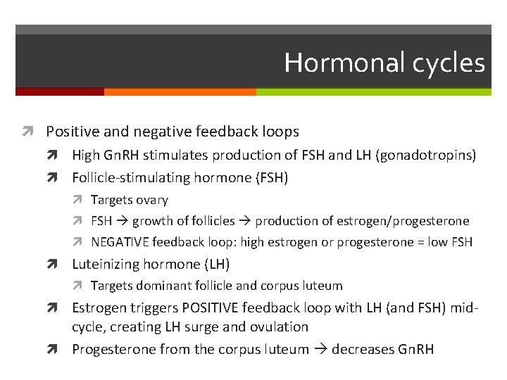 The Menstrual Cycle NURS 541 Womens Healthcare Diagnosis
