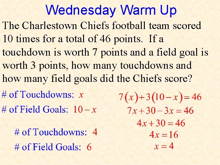 Tuesdays Warm Up Motion Problem Set Ups 1