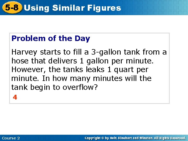 5 8 Using Similar Figures Warm Up Problem