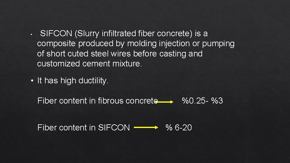 What is SIFCON SIFCON Slurry infiltrated fiber concrete