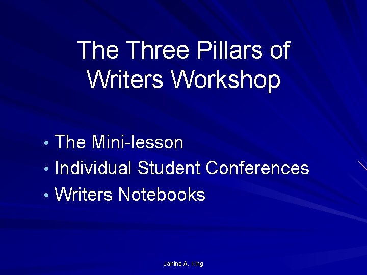 The Three Pillars of Writers Workshop NESA Spring