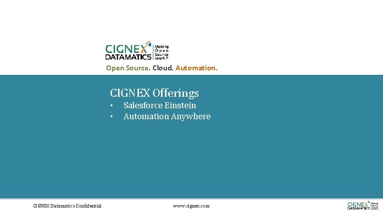 Open Source Cloud Automation CIGNEX Offerings CIGNEX Datamatics