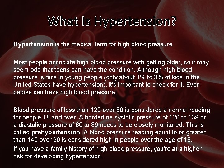 Hypertension Objectives Understanding Hypertension Causes How It Affects