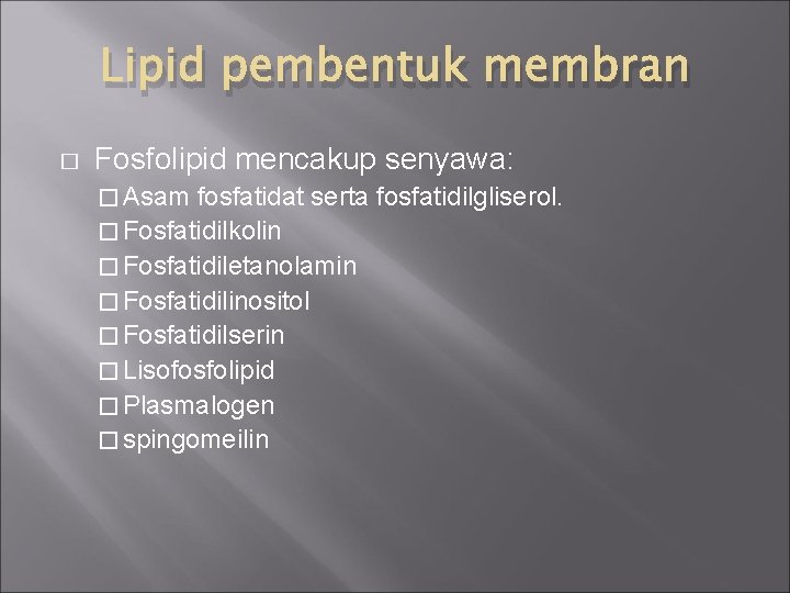 LIPID DAN DETERGEN Oleh Zaenal Arifin S Kp
