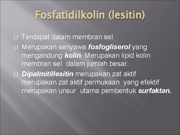 LIPID DAN DETERGEN Oleh Zaenal Arifin S Kp