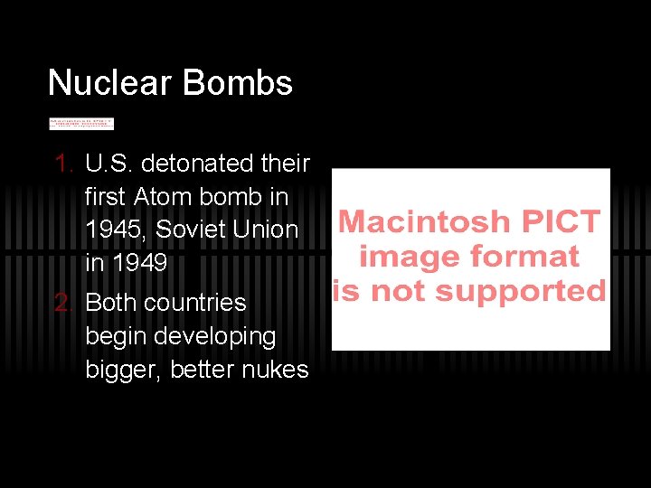 Arms Race Competition 1 Arms Race Cold War