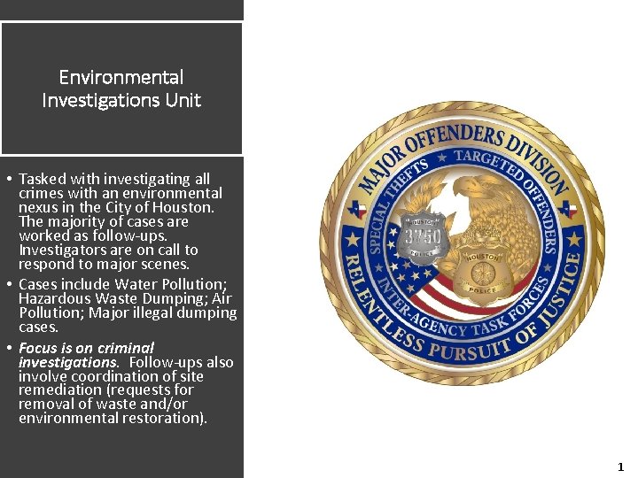 Houston Police Department Environmental Investigations Unit Commander ...