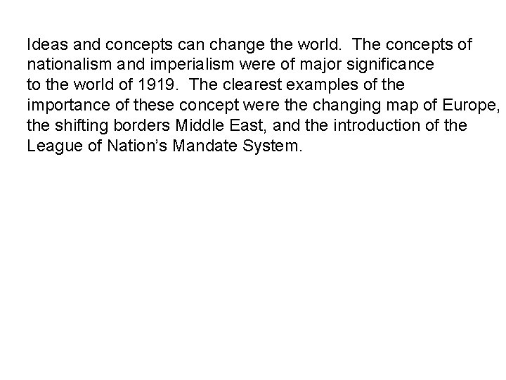 Nationalism vs Imperialism The changed map of Europe