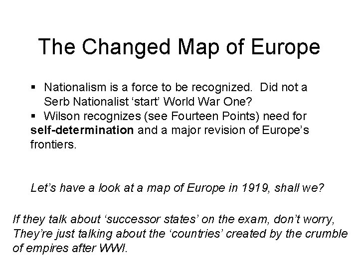 Nationalism vs Imperialism The changed map of Europe