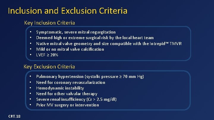 Intrepid Transcatheter Mitral Valve Replacement Design Clinical Results
