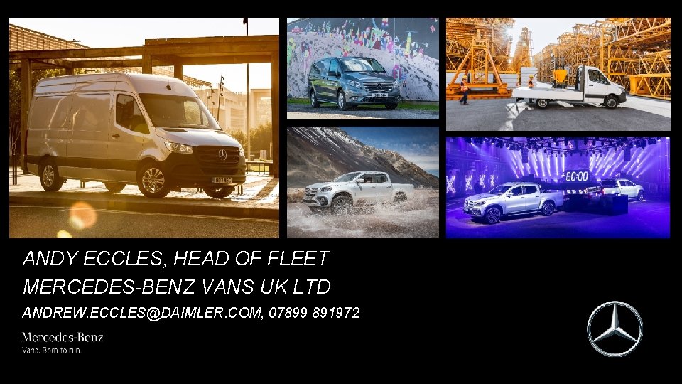 Mercedes Benz Vans sponsors address Andy Eccles Head