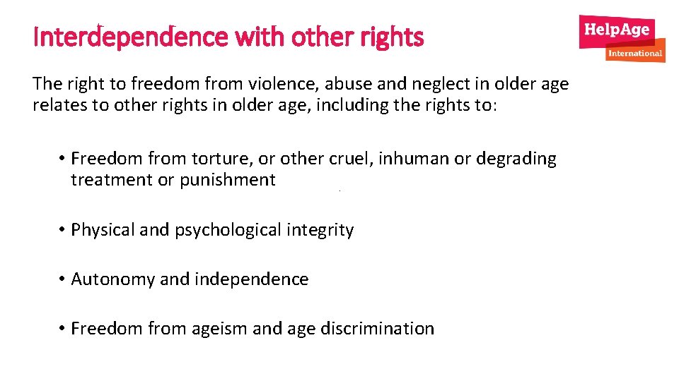 Normative content of the right to freedom from