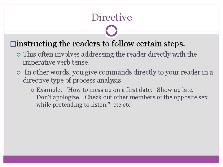 Procedural Process analysis Texts OR HOWTOS What is