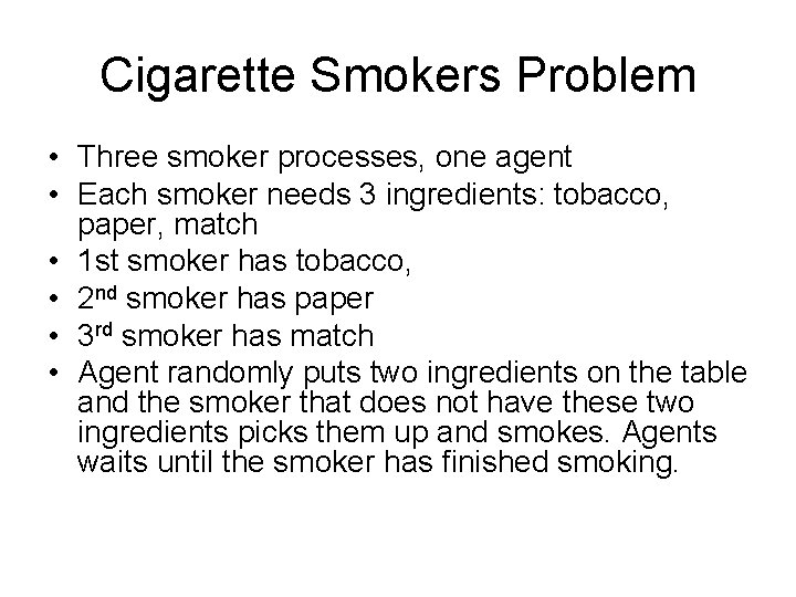 CIS 720 Passing the Baton Technique Cigarette Smokers